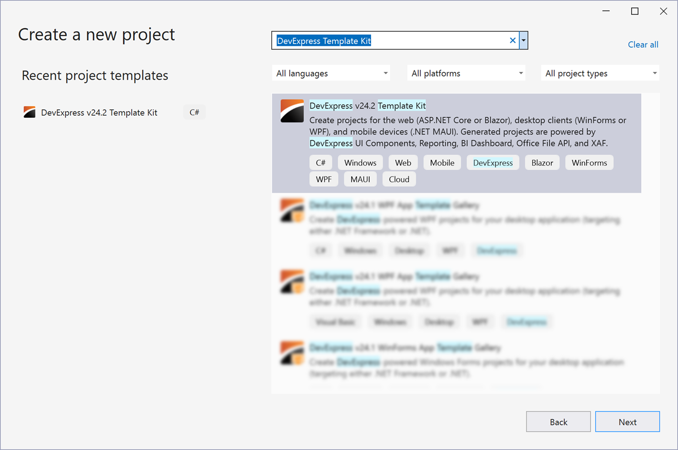 Project Template Kit Aspnet Core Controls Devexpress Documentation 1146