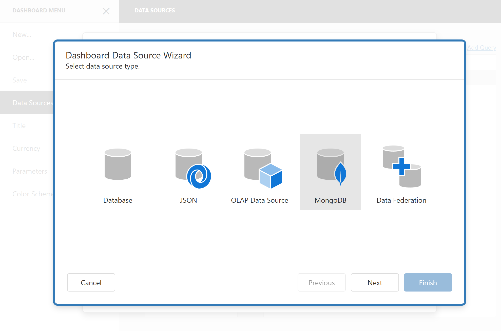 Create a MongoDB Data Source | Business Intelligence Dashboard | DevExpress Documentation