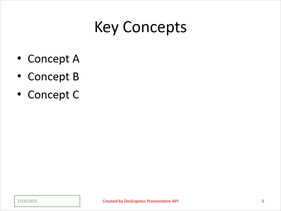Configure Slide Footers with DevExpress Presentation API | Office File ...