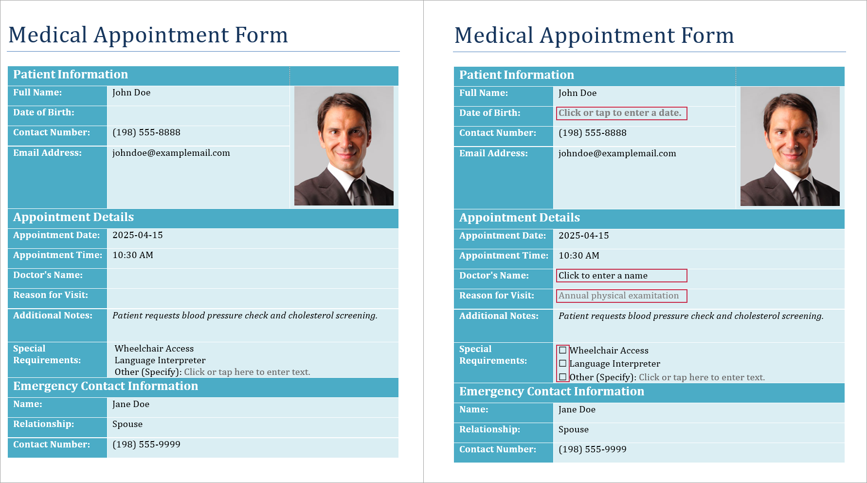 How to: Use Word Processing Document API to Create a Fillable PDF Form ...
