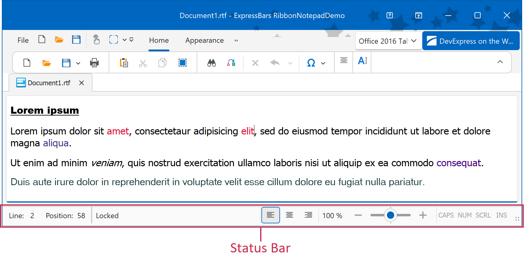 TdxStatusBar Class | VCL | DevExpress Documentation