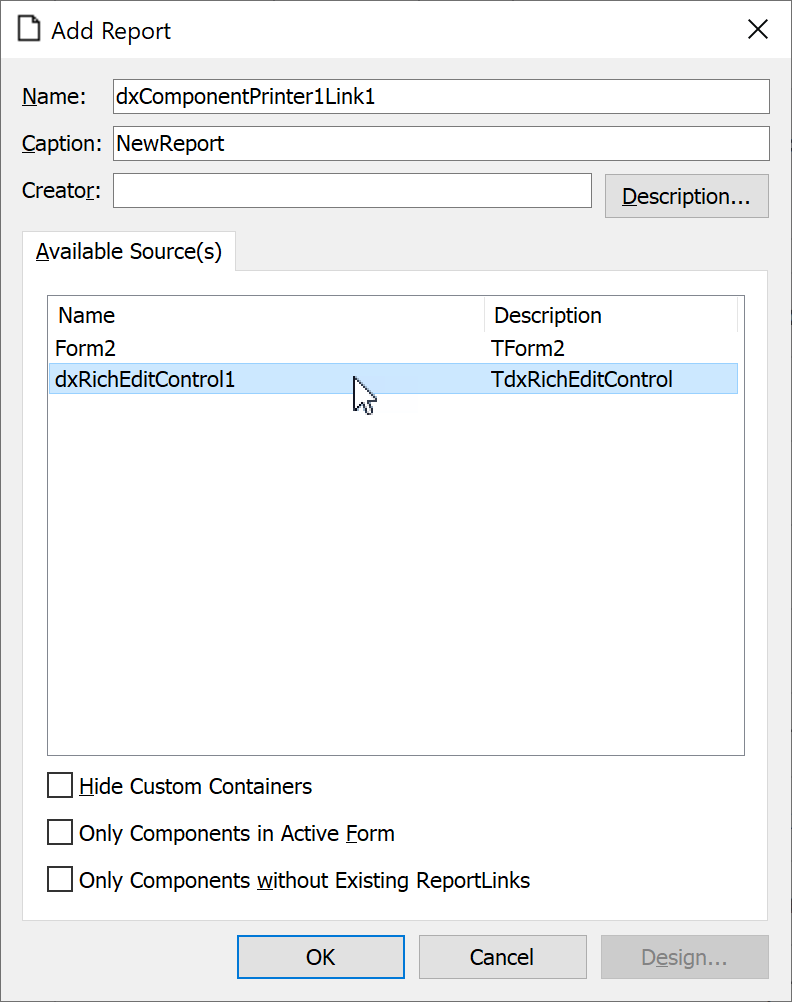 TdxRichEditControlReportLink Class | VCL | DevExpress Documentation
