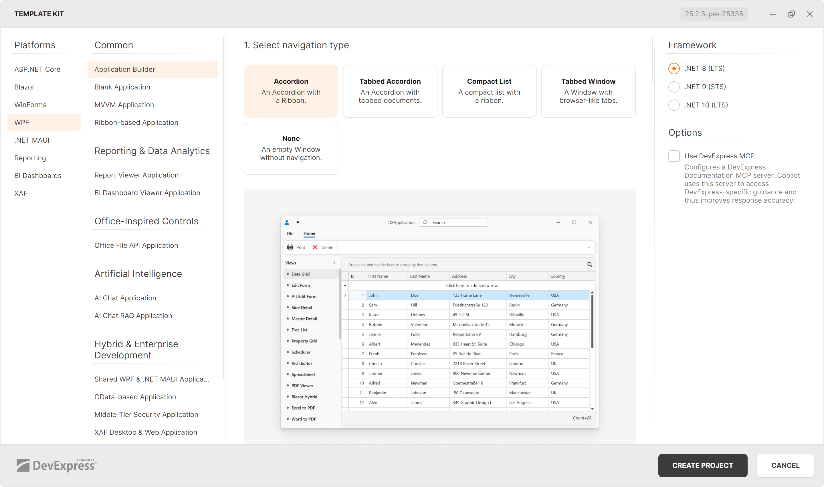 Cross-IDE Template Kit | WPF Controls | DevExpress Documentation