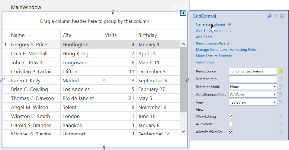 Lesson 2 Data Editing And Displaying Wpf Controls Devexpress 1803