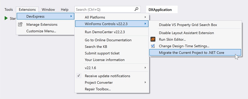 .NET/.NET Core Support | WinForms Controls | DevExpress Documentation