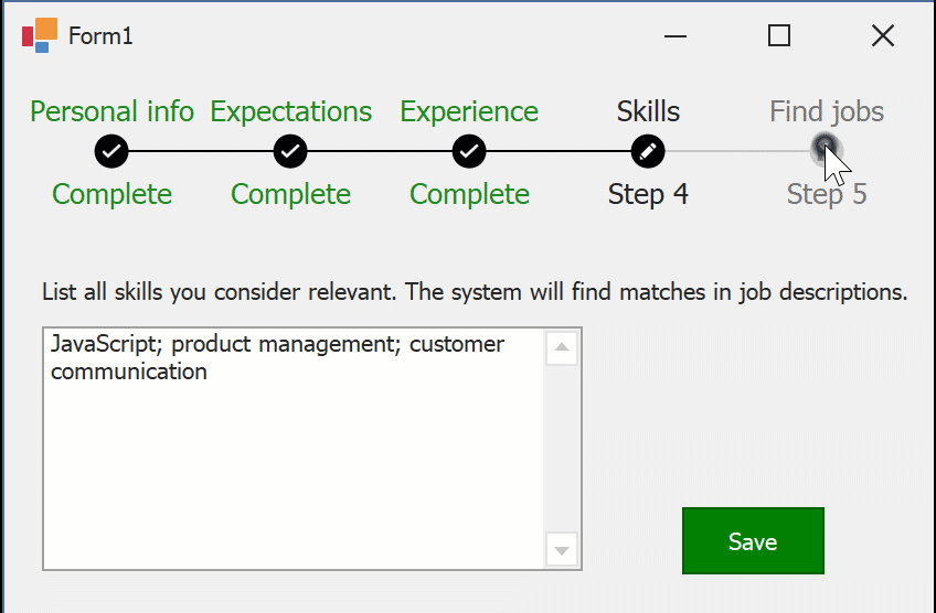 StepProgressBar Class | WinForms Controls | DevExpress Documentation