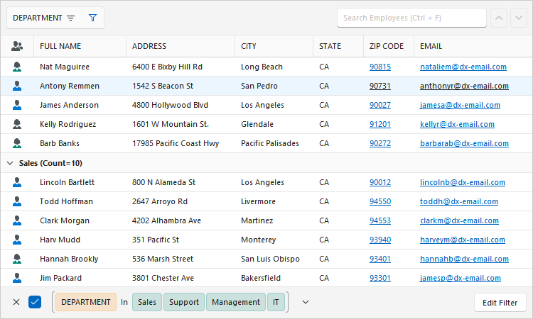 Data Grid Wpf Controls Devexpress Documentation Riset