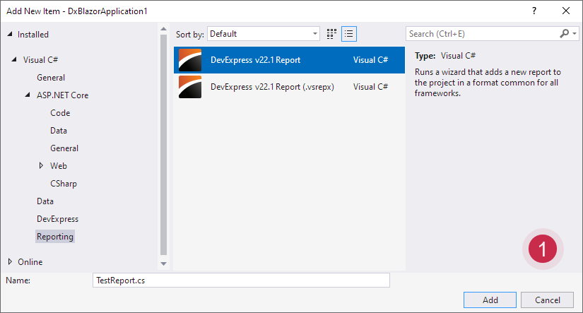 Create Blazor Report Viewer Application From Devexpress Template Net