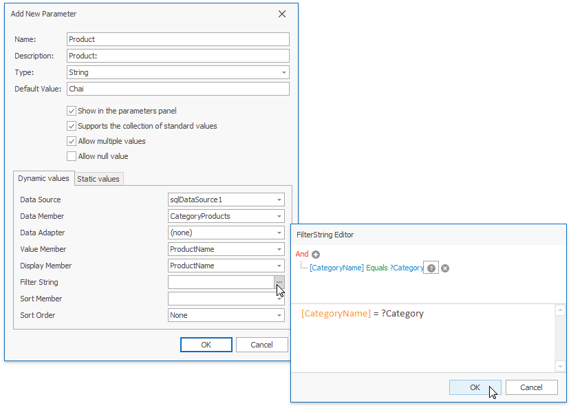Multi Value And Cascading Report Parameters Reporting Devexpress Documentation
