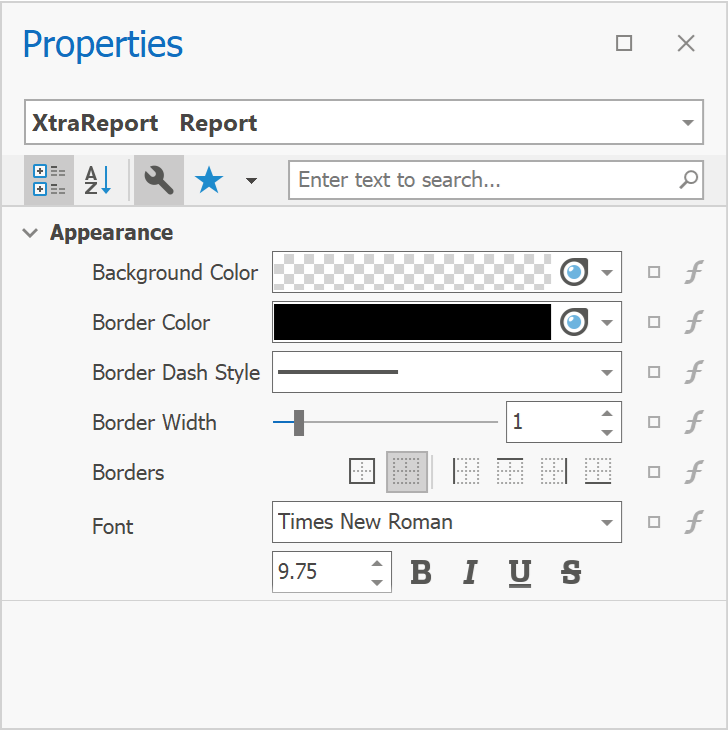 Properties Window | .NET Reporting Tools | DevExpress Documentation