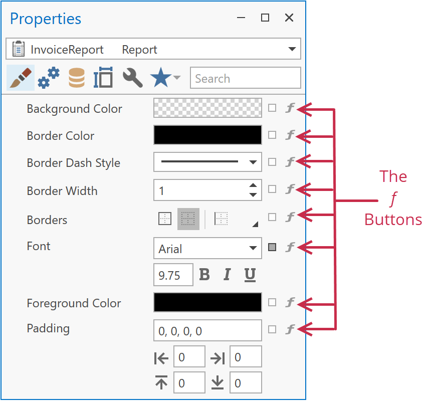 Properties Window | .NET Reporting Tools | DevExpress Documentation