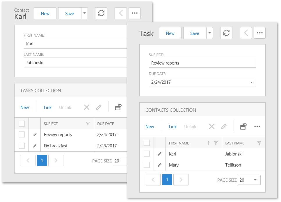 Relationships Between Entities In Code And Ui Xaf Cross Platform Net App Ui And Web Api