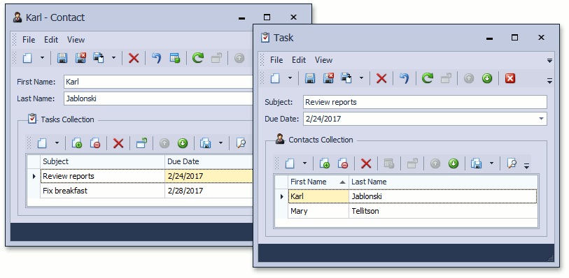 Relationships Between Entities In Code And Ui Expressapp Framework Devexpress Documentation 7828