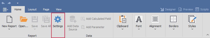 Designer Settings Dialog | End-user Documentation | DevExpress ...
